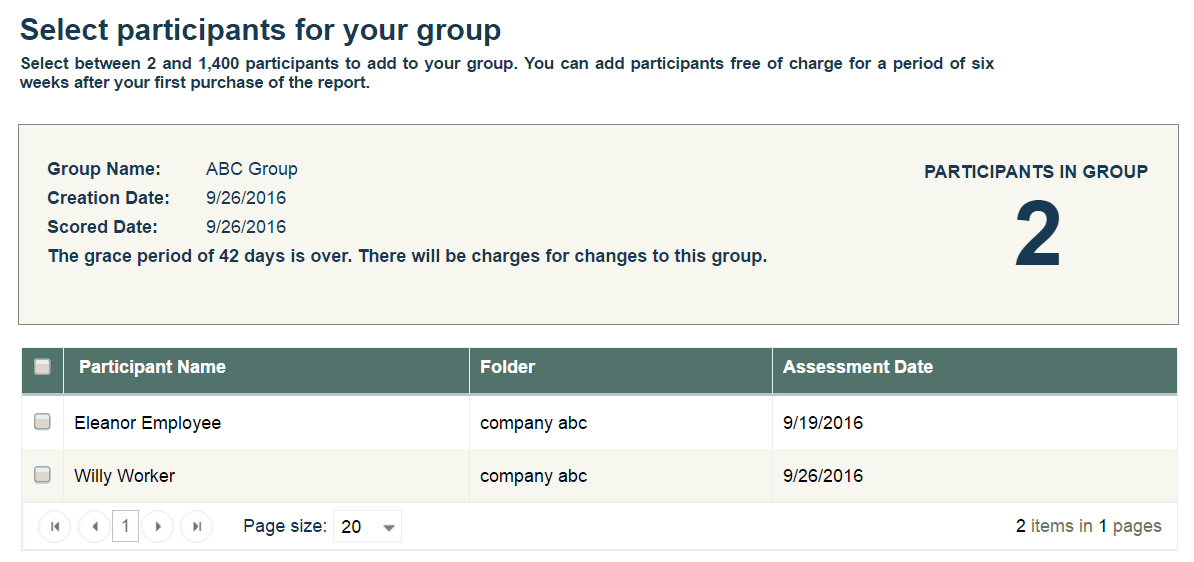 Group Report procedure